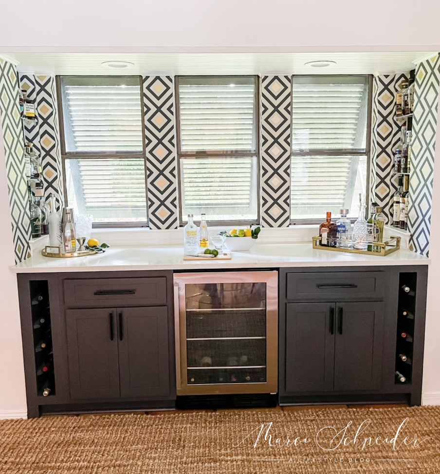 Wallpaper For Bar Area- Bold Print + Moody Colors – Marci Schneider